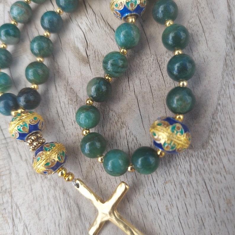 Anglican Prayer Beads, Episcopal Rosary With Green Taiwan Jade and ...
