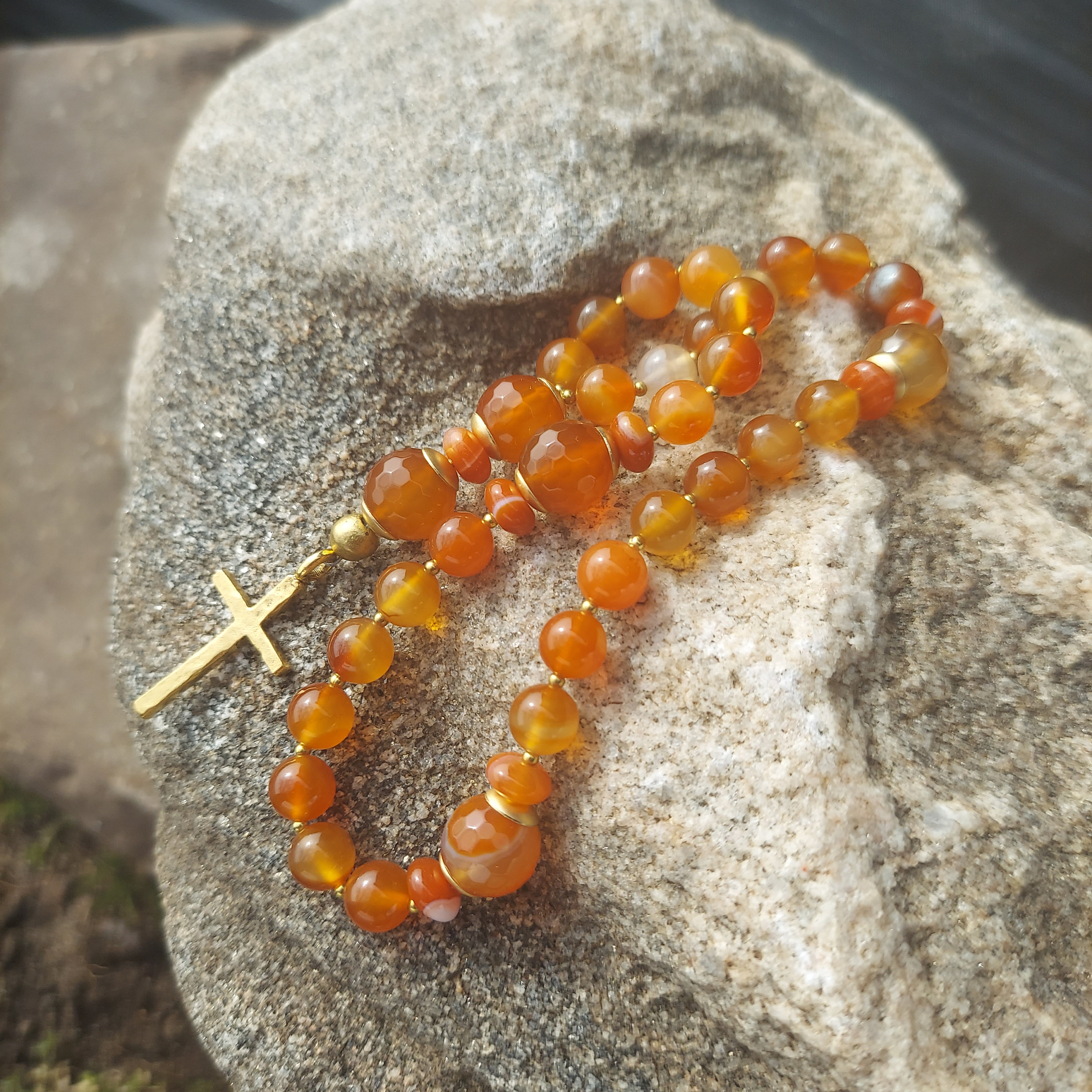 Anglican Rosary Prayer Beads Natural Carnelian Beads, Episcopal ...