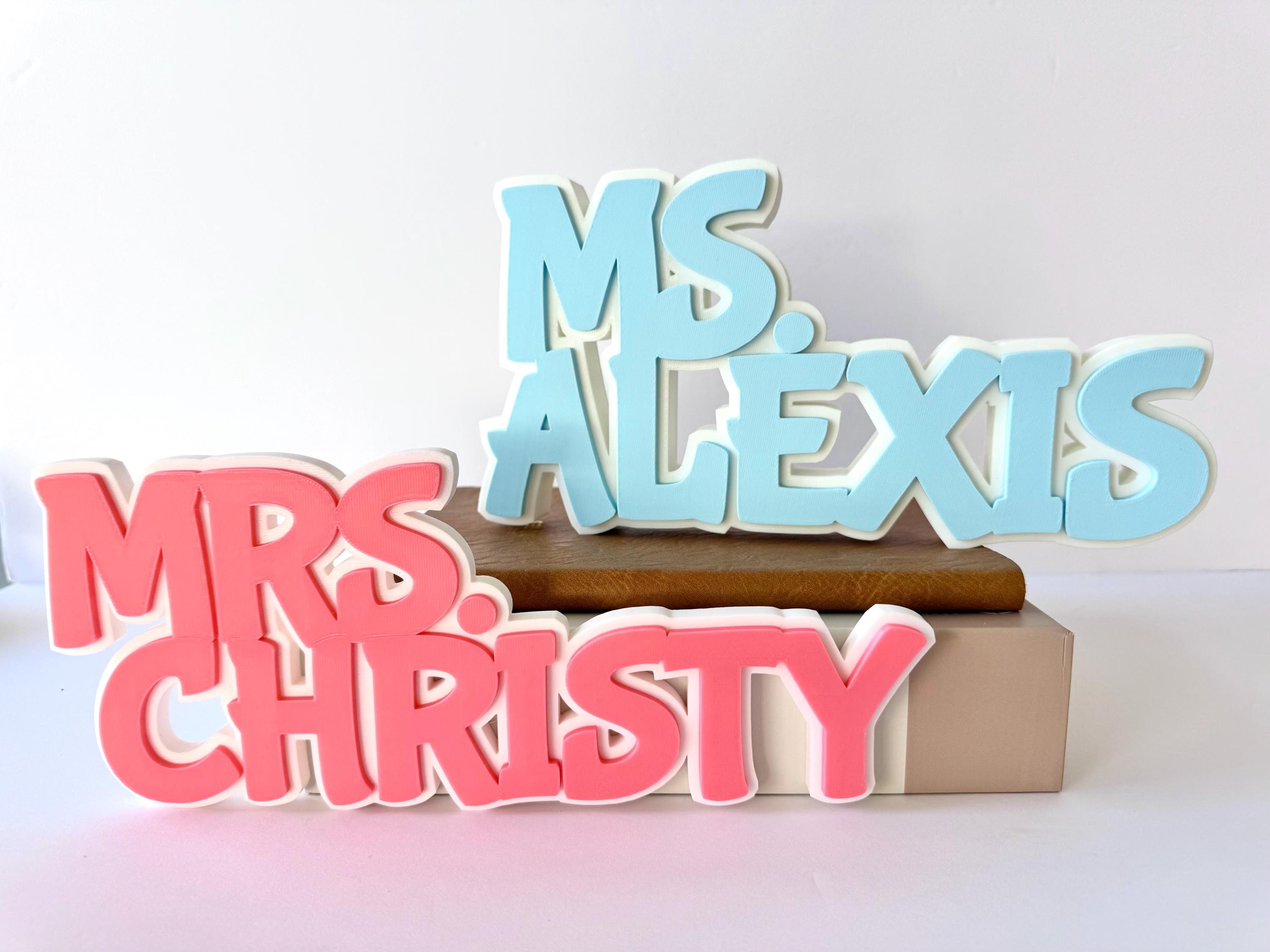 Custom 3D Printed Nameplate | Personalized Desk Sign, Teacher Gift - Etsy