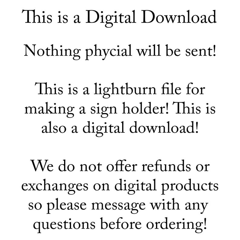 3MM Sign Holder Frame Digital | SVG File | Laser Cut File for Lightburn ...