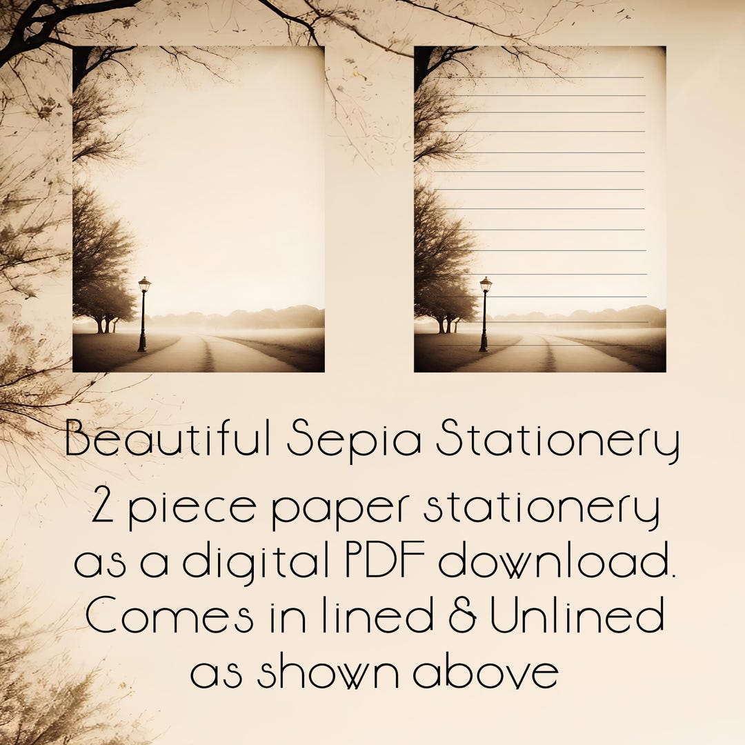 Vintage-inspired Printable Lined & Unlined Stationery Aesthetic Writing ...