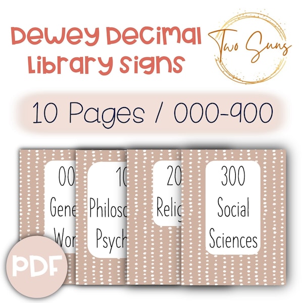Dewey Decimal System - Etsy