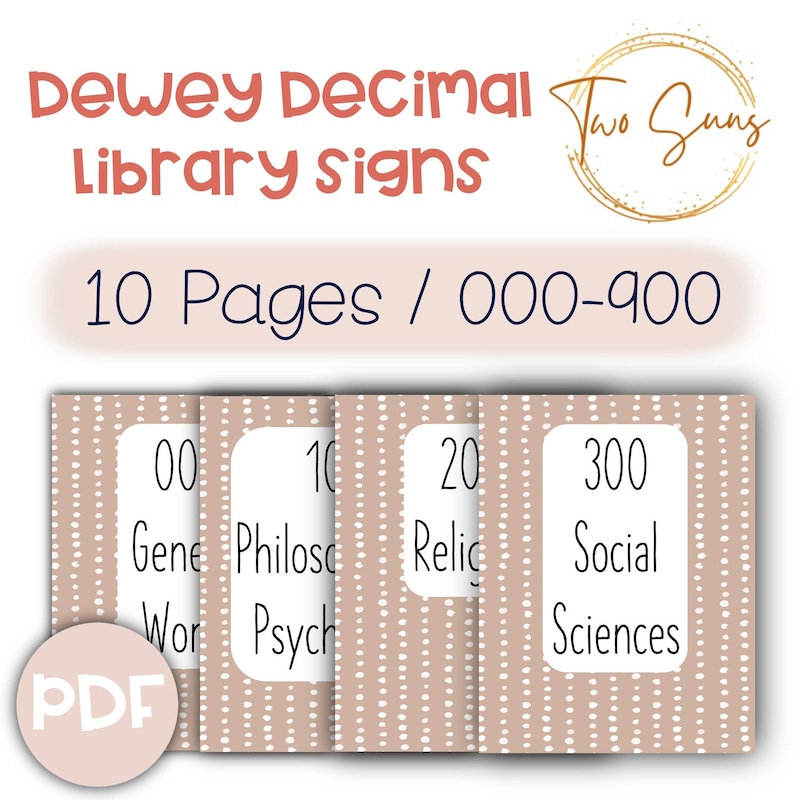 Dewey Decimal System - Etsy