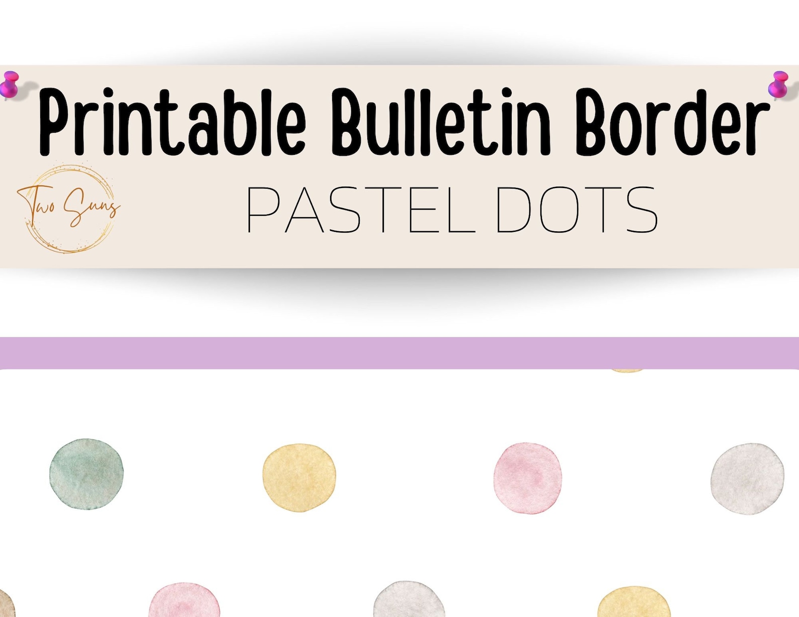 Pastel Dots Spring Summer Theme Bulletin Border, Bulletin Board Border ...