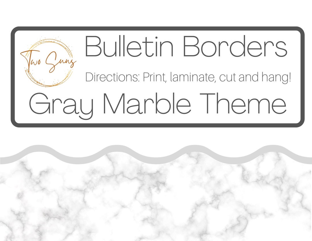Gray Marble Bulletin Board Border: Printable Classroom Decor (PDF) - Etsy