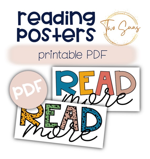 Printable PDF Decor Reading Poster Classroom Posters | Etsy