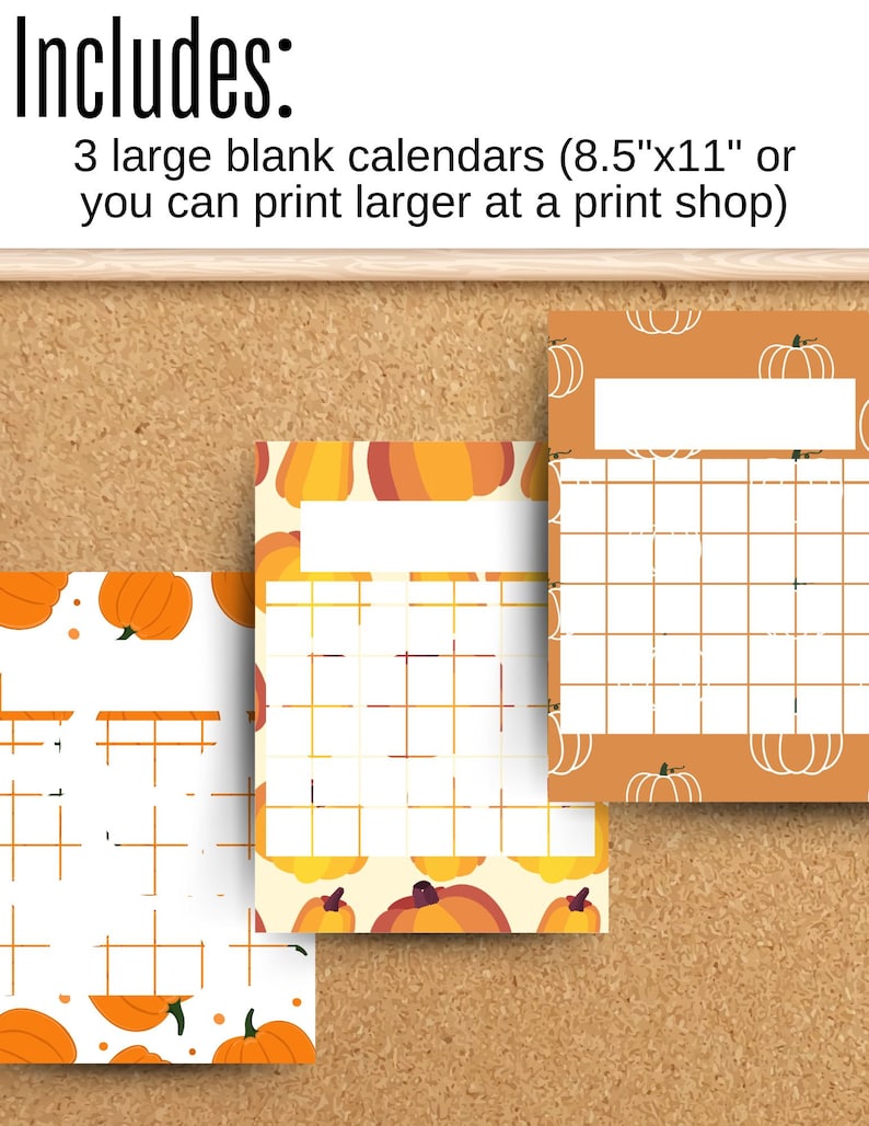 Orange Fall Pocket Chart Calendar With Weather, Season, Month & Day ...
