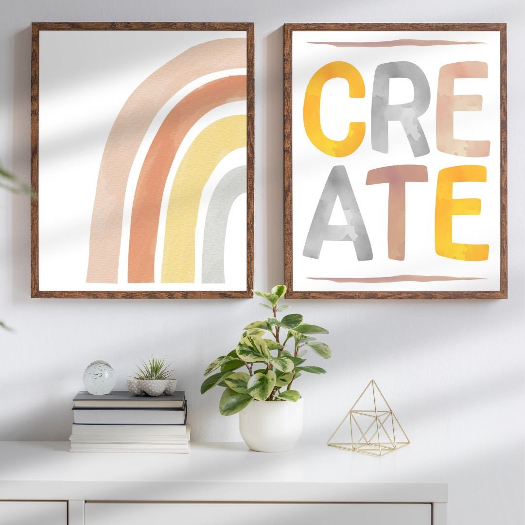 Boho Classroom Posters, 2 Digital Art Prints, Home Decor, Classroom ...