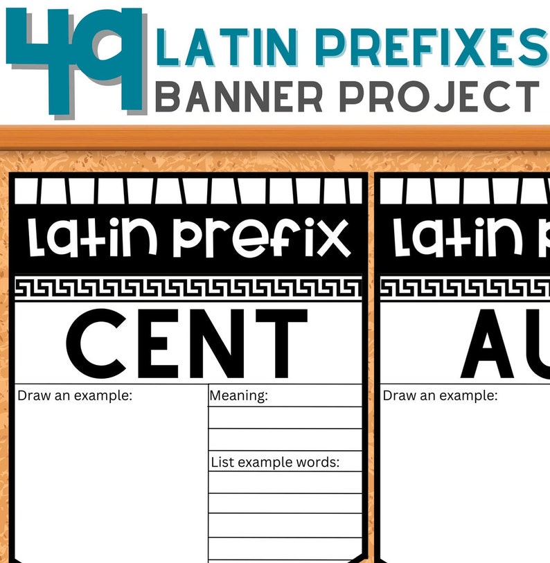49 Latin Prefixes, Banner Project for Latin Prefixes, Latin Curriculum ...