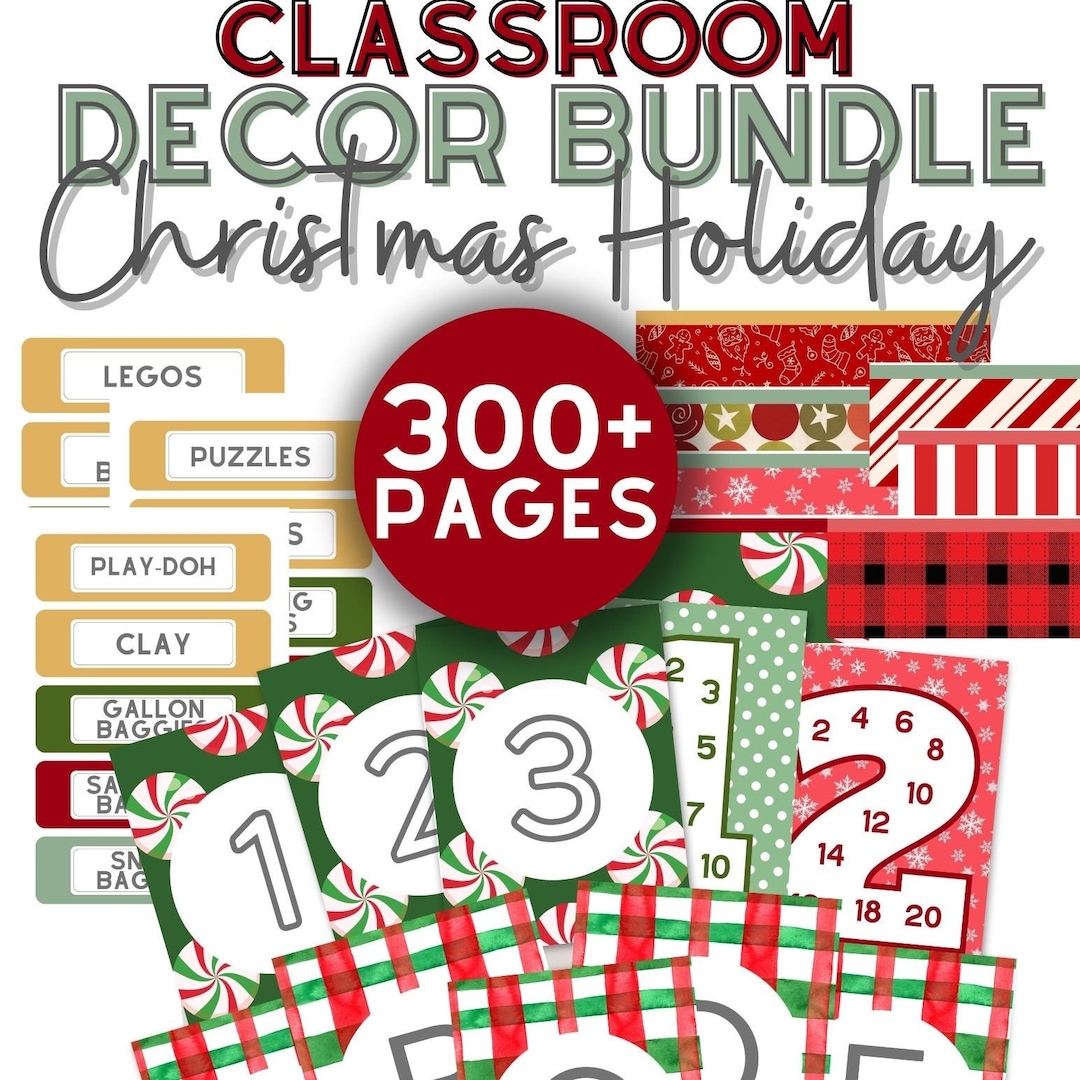 Christmas Classroom Decor Bundle: Modern Customizable Templates (PDF ...