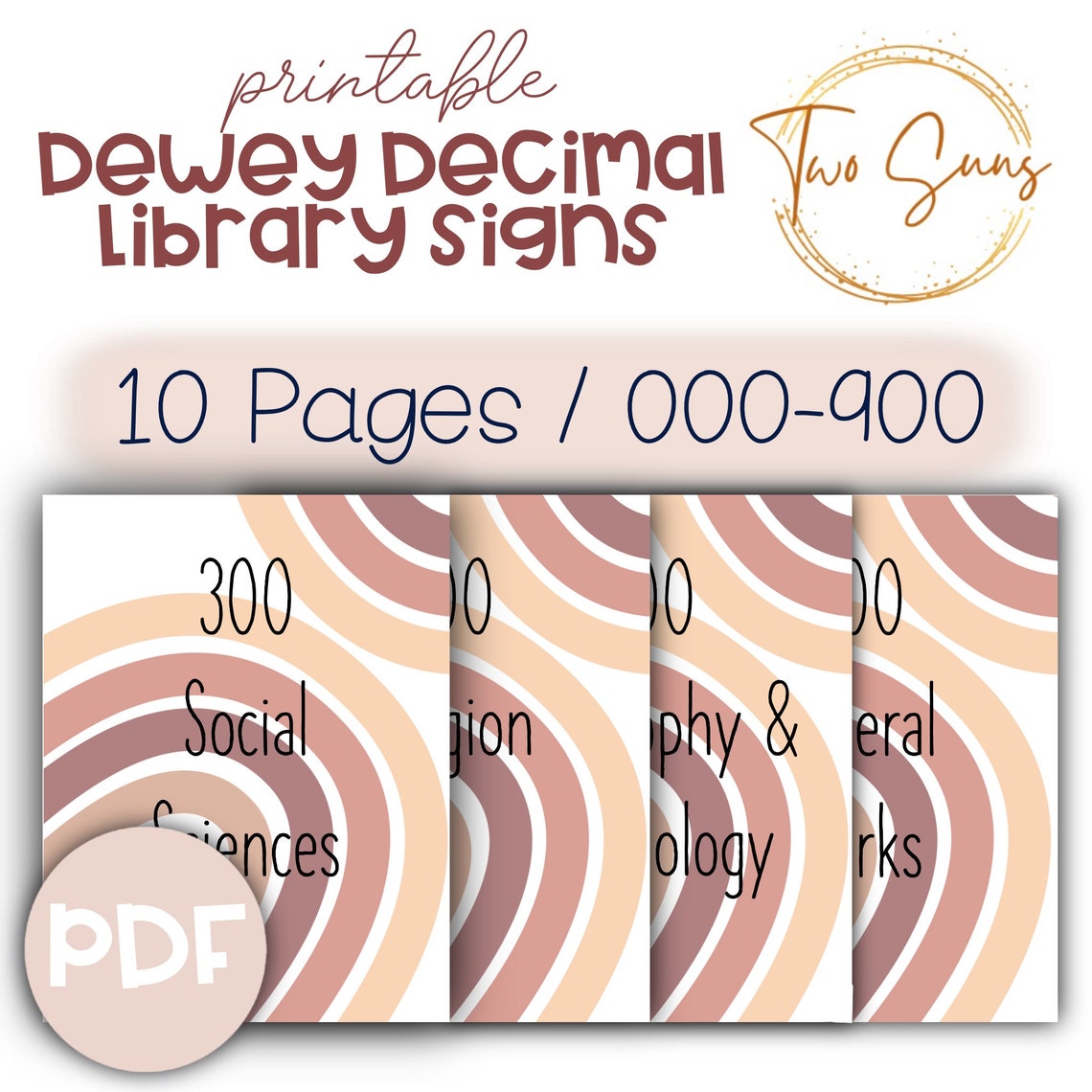 Dewey Decimal System Posters Printable PDF Classroom - Etsy