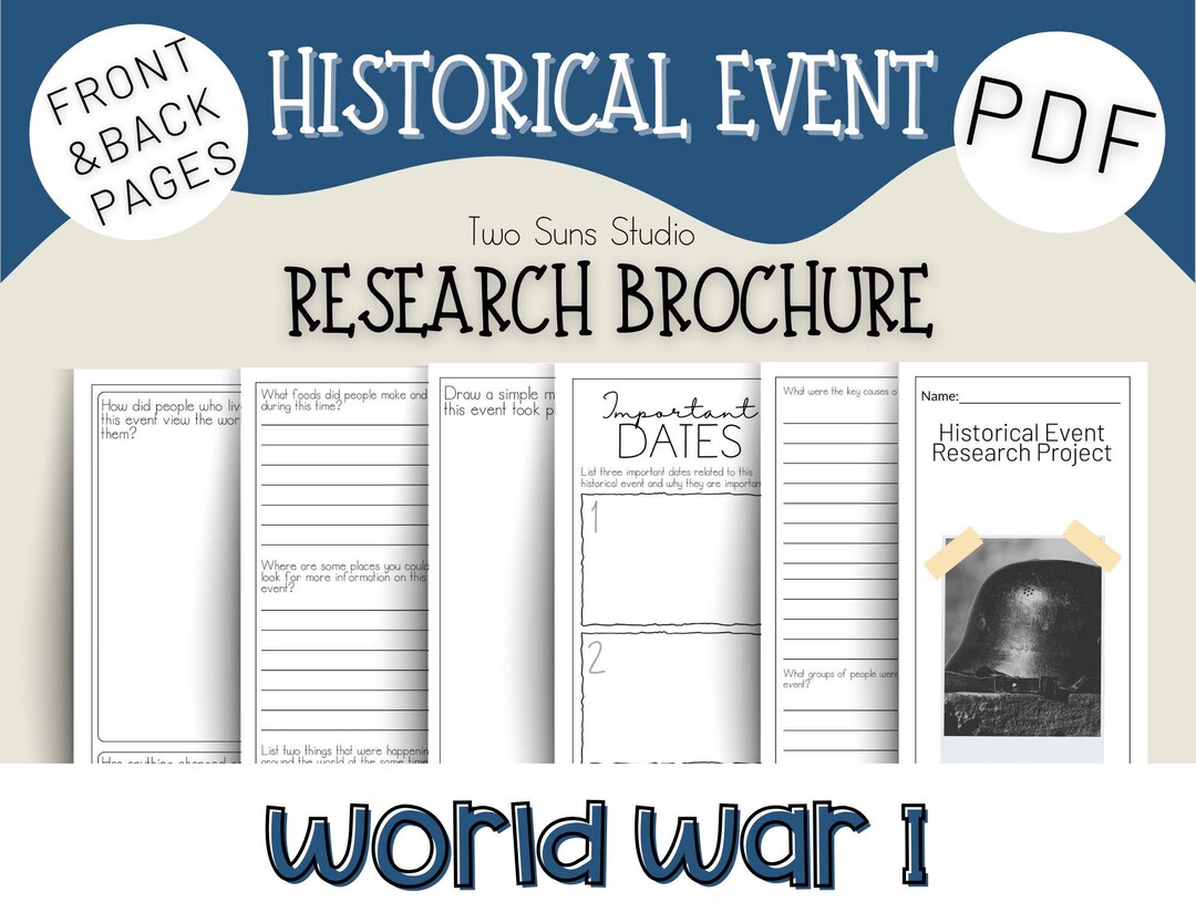 World War 1 Research Brochure: Middle School History Project (PDF) - Etsy