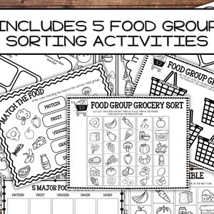5 Activities for Food Group Sorting, Healthy Eating and Nutrition ...