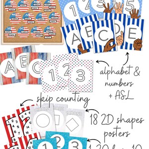 July 4th Classroom Decor Bundle, Modern Classroom, Customizable ...
