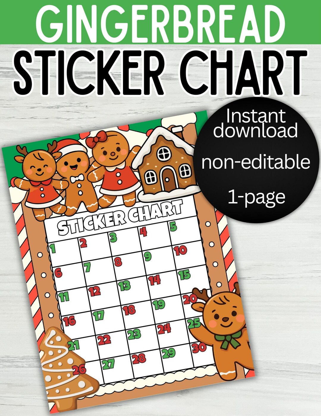 Gingerbread Christmas Reward Chart, SEL Learning & Motivation for Kids ...