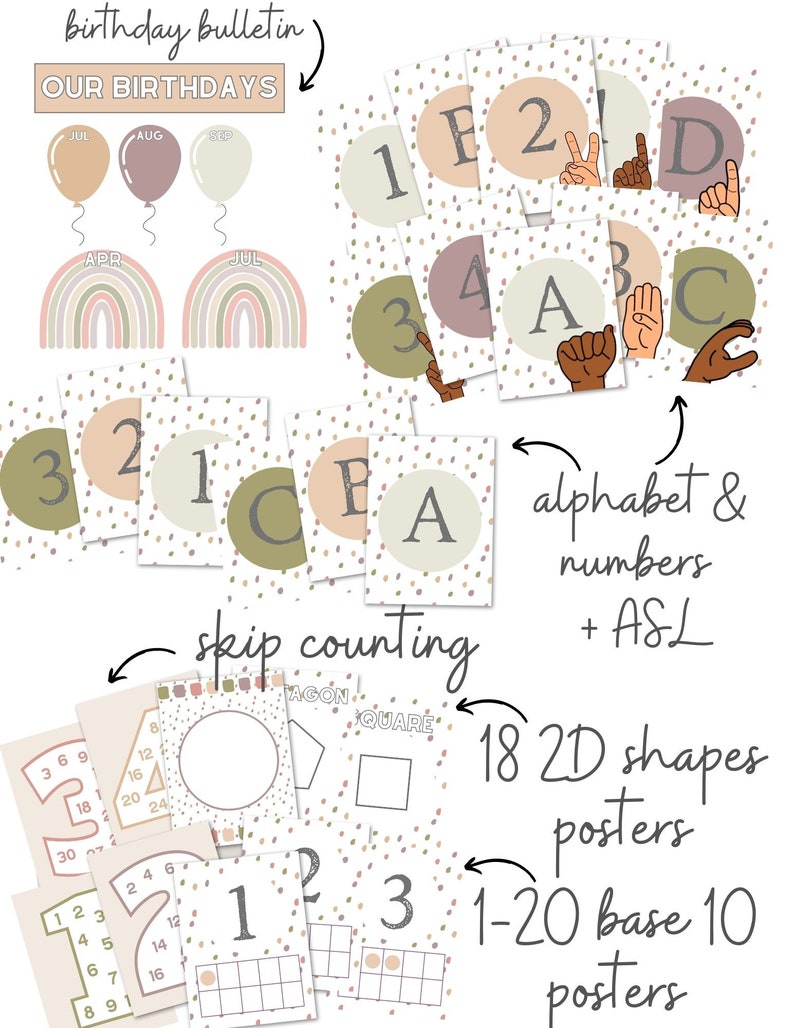 Boho Pastel Classroom Decor Bundle, Modern Classroom, Customizable ...