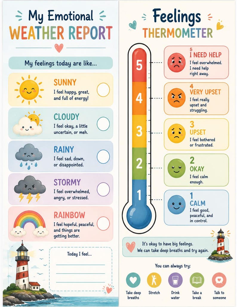 Emotions Weather Report SEL Social Emotional Learning Worksheet for ...