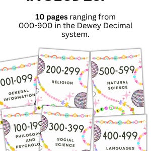 Dewey Decimal System Posters: Disco Library Decor (printable PDF) - Etsy