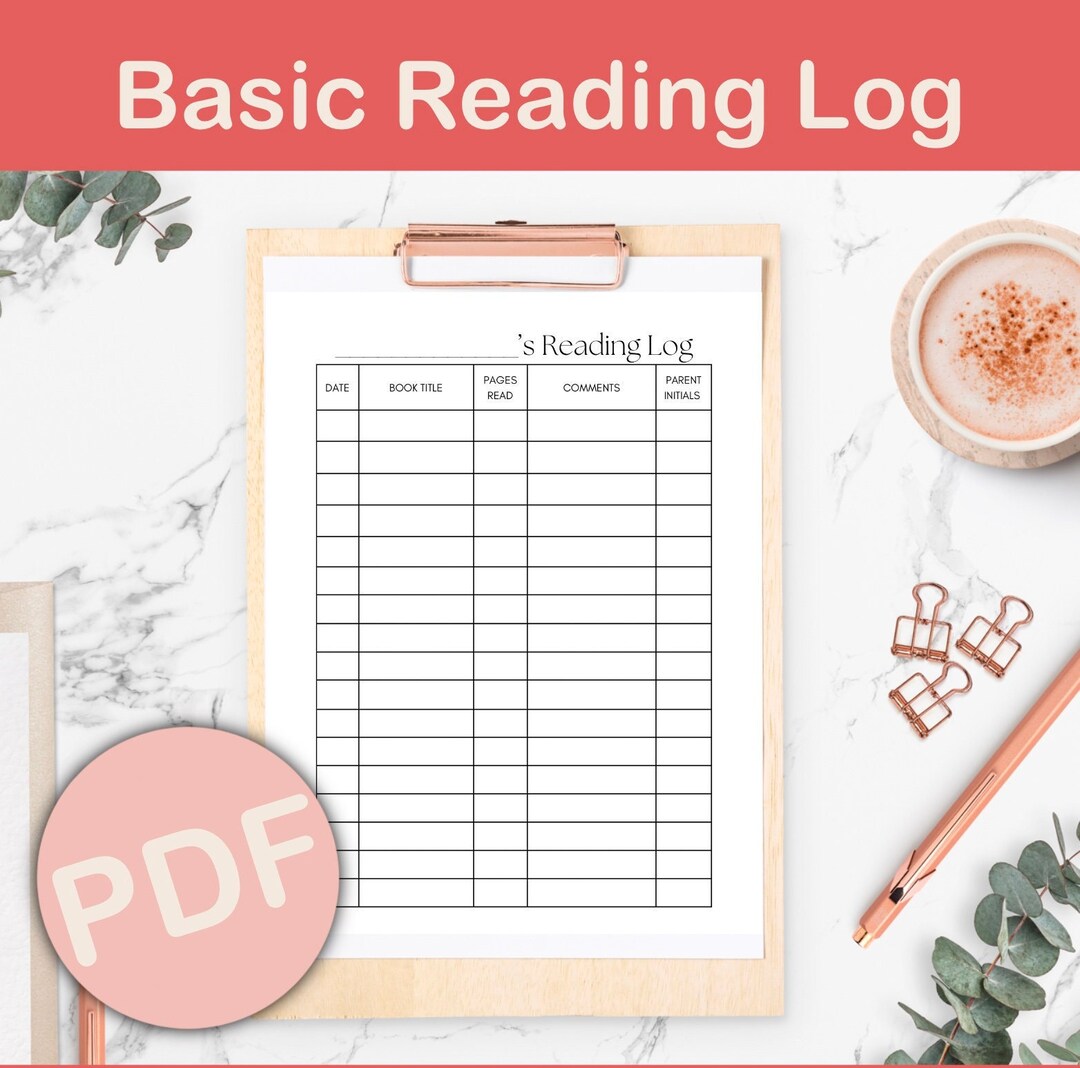 Basic Reading Log, Printable PDF, Printable Logs, Learning Resources ...