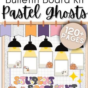 Pastel Ghosts Student Spotlight Bulletin Board, Printable Bulletin ...