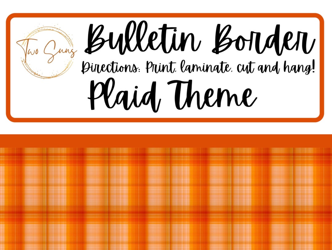 Orange Plaid Bulletin Board Border: Printable Classroom Decor (PDF) - Etsy