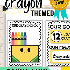 Crayon Classroom Student Reward Chart (plus CANVA LINK) Class Reward ...