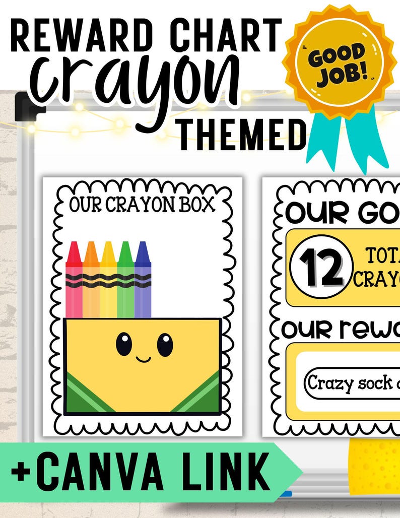 Crayon Classroom Student Reward Chart (plus CANVA LINK) Class Reward ...