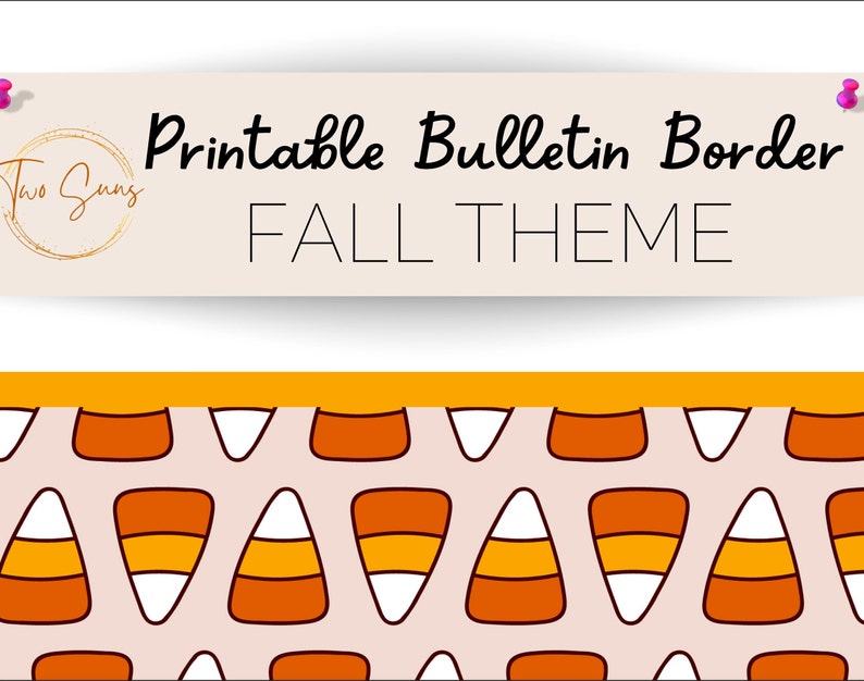 Fall Theme Bulletin Border, Printable Bulletin Board Border | Digital ...