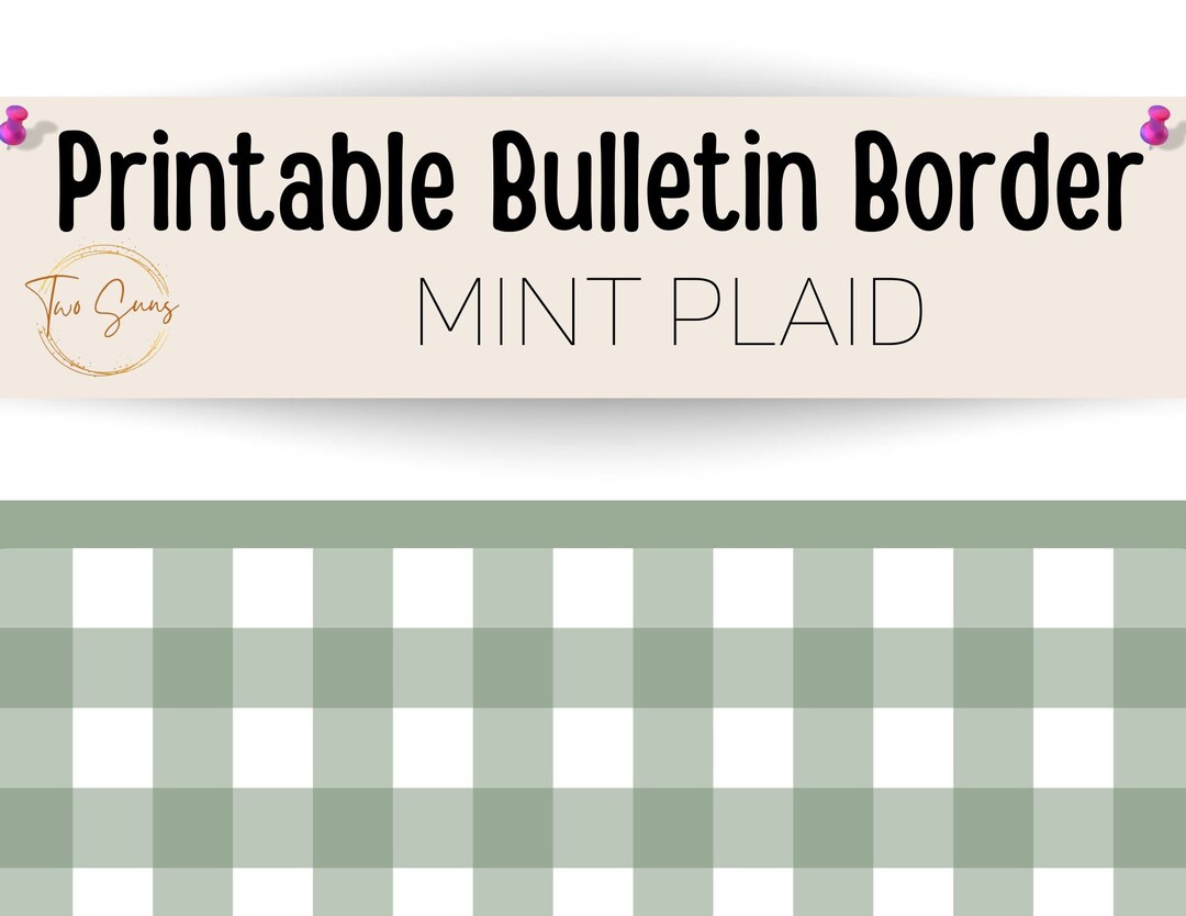 Mint Plaid Bulletin Board Border: Spring Classroom Decor (PDF) - Etsy