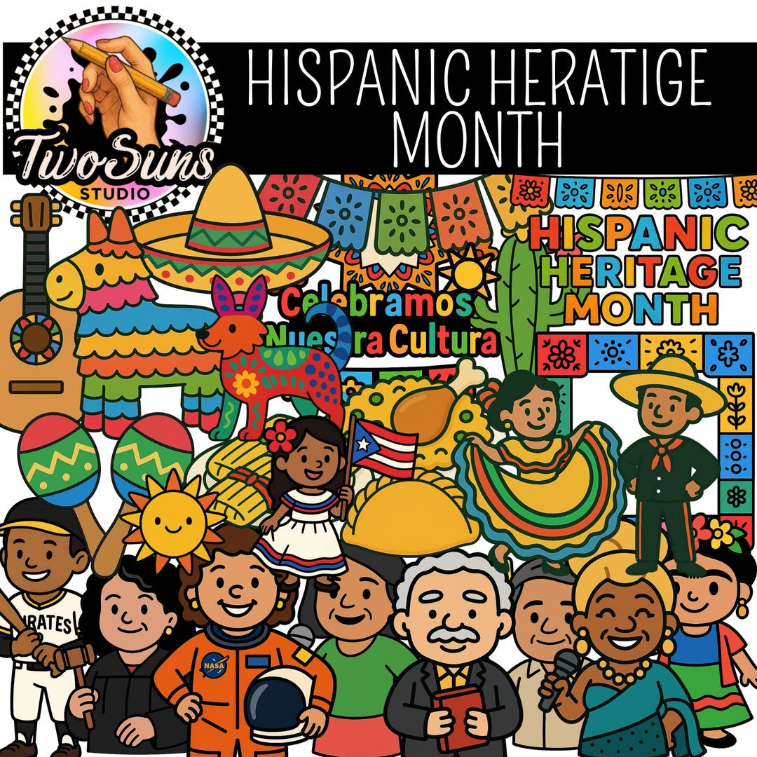 38 Hispanic Heritage Clipart Mega Bundle, Famous Figures, Cultural ...
