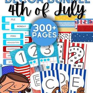 July 4th Classroom Decor Bundle, Modern Classroom, Customizable ...