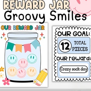 Groovy Smiles Classroom Reward Jar: Incentive Decor (digital Download ...