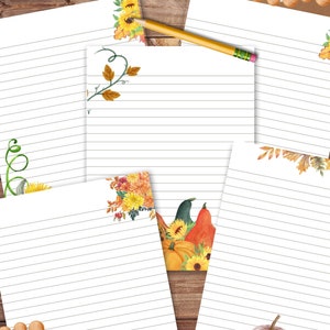 5 Seasonal Writing Papers, Lined Paper, Printable Stationery, Digital ...