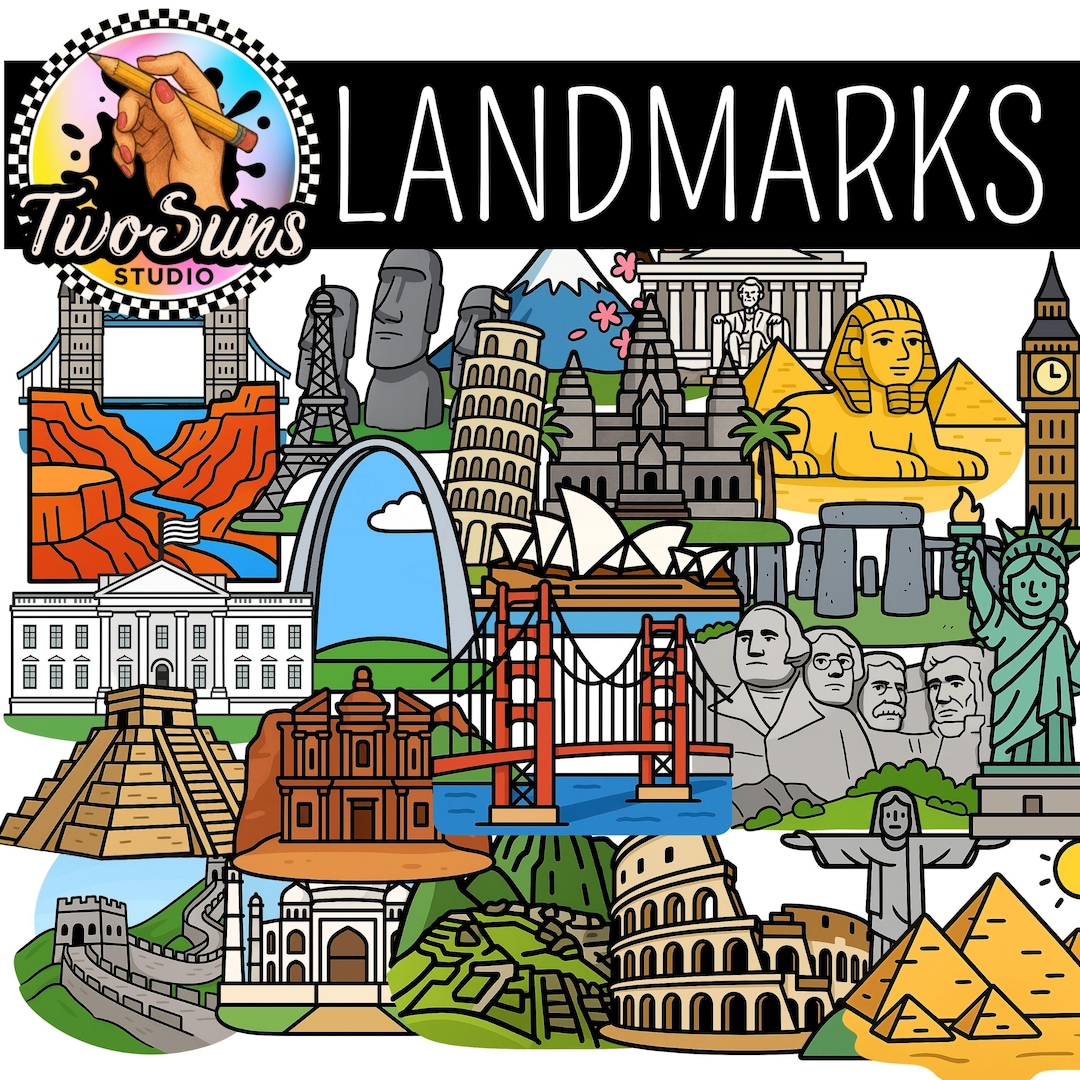 35 Famous Landmarks Clipart | 35 PNG Clipart Images | Wonders of the ...