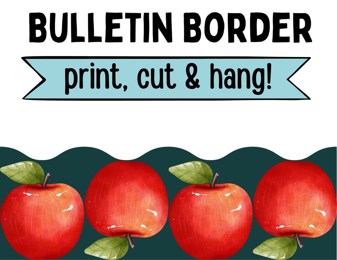 Fall Apples Bulletin Board Border, Modern Classroom Decor (PDF Pattern ...