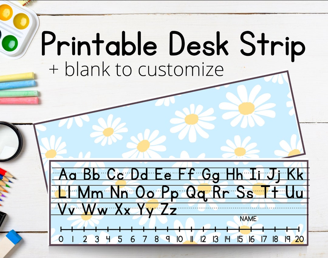 Printable Boho Desk Strip: Alphabet, Number Line, Name (PDF) - Etsy