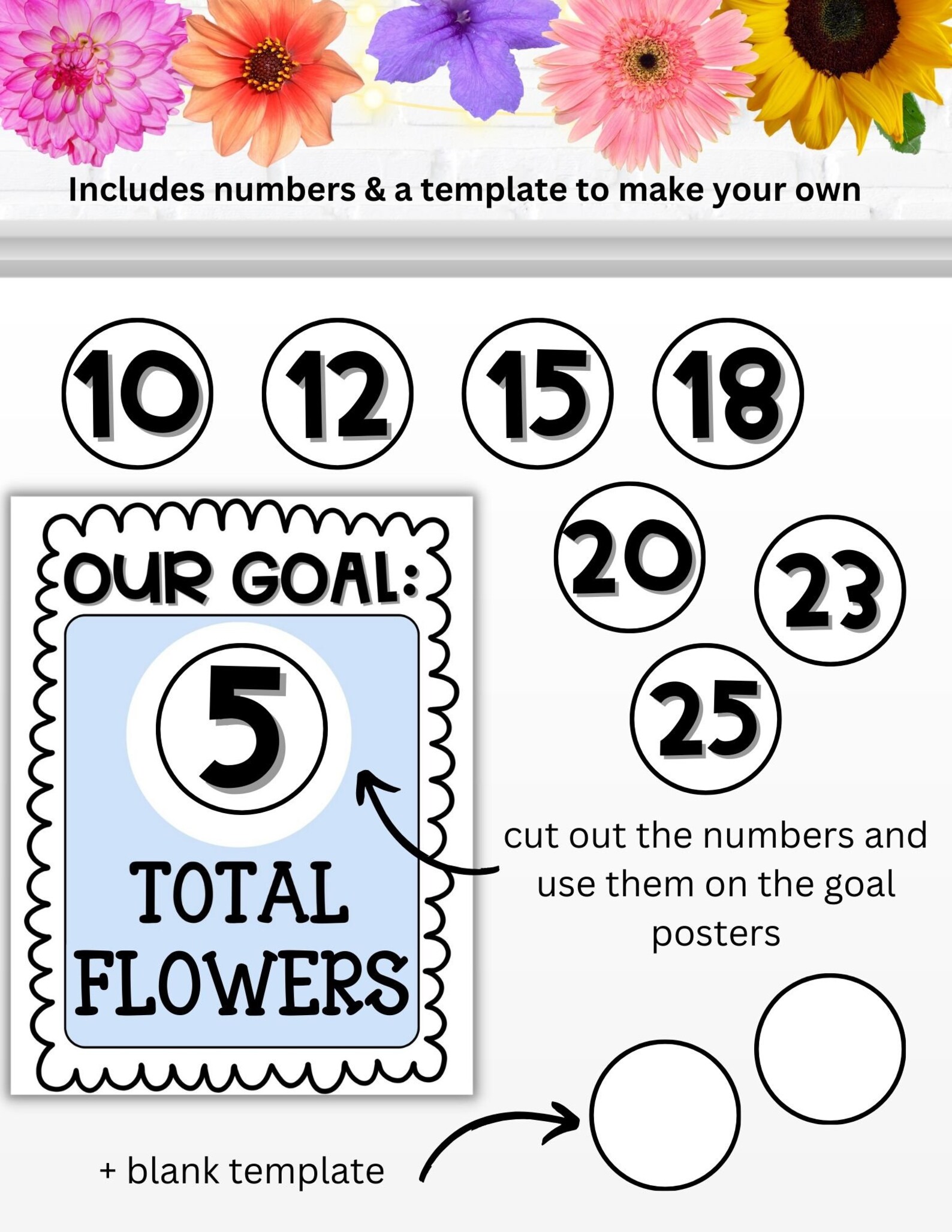 Spring Flowers Reward Jar, Classroom Rewards, Individual Student ...