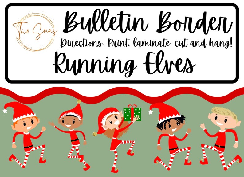 Running Elves Classroom Bulletin Board Border (PDF) - Etsy