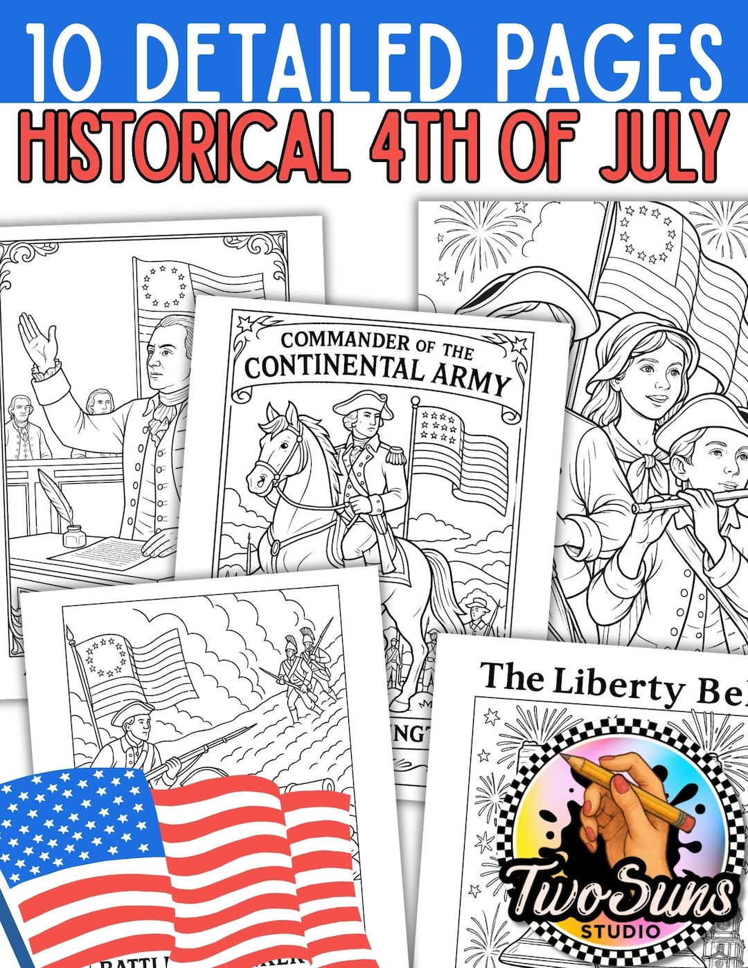 American Revolution Coloring Pages: US History Activity Set (PDF ...