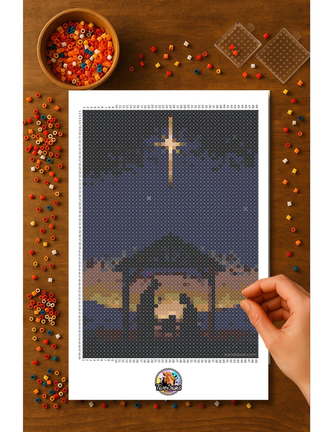 Manger Scene Super Fuse Bead Pattern – Printed 11x17 Pattern | SUPER ...