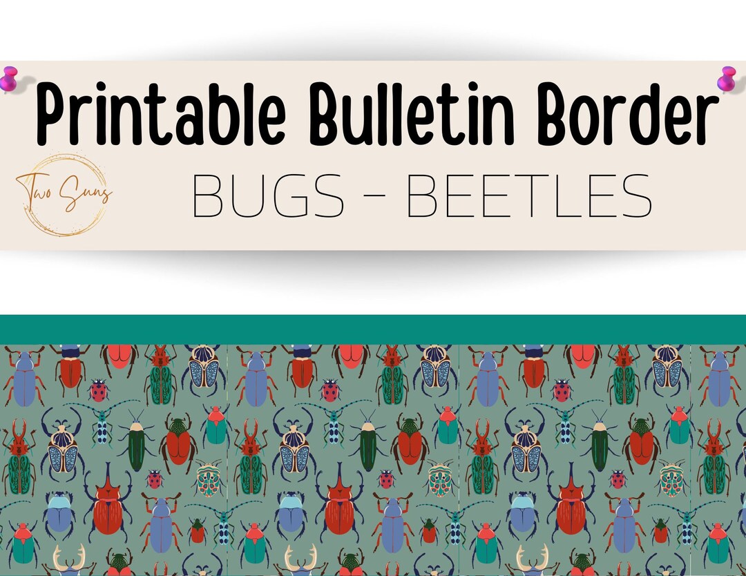 Bugs Beetles Theme Bulletin Border, Bulletin Board Border, Printable ...