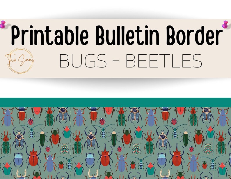 Bugs Beetles Theme Bulletin Border, Bulletin Board Border, Printable ...
