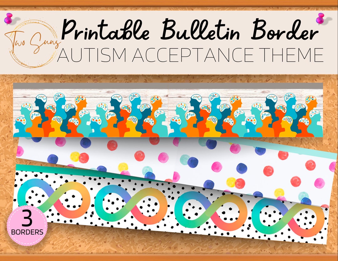 Autism Acceptance Theme Bulletin Border, Bulletin Board Border ...
