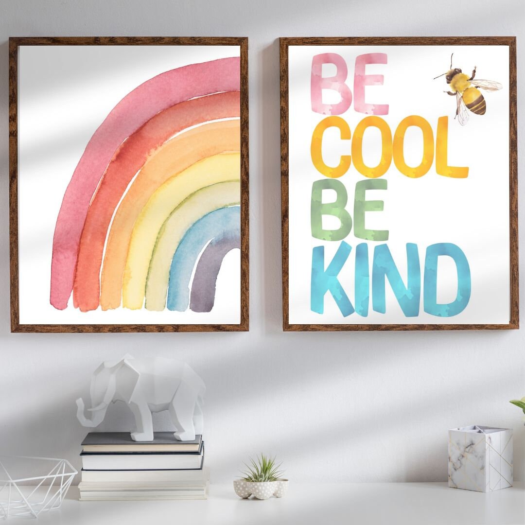 Rainbow Classroom Posters, 2 Digital Art Prints, Home Decor, Classroom ...