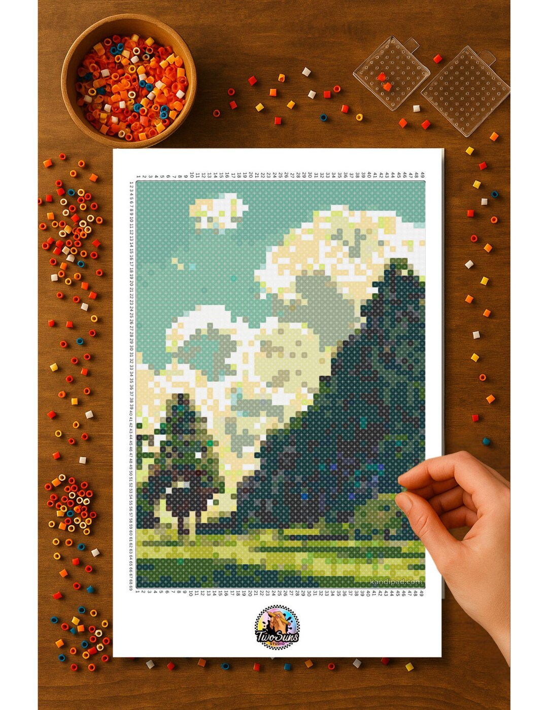 Mountains Super Fuse Bead Pattern – Printed 11x17 Fuse Bead Pattern ...
