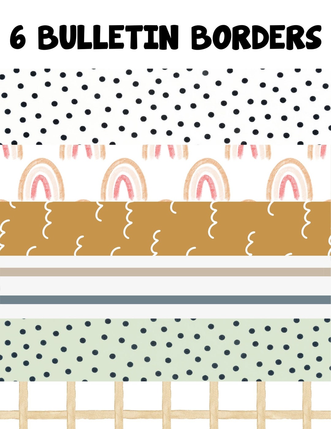 6 Boho Bulletin Board Borders: Printable Classroom Decor (PDF) - Etsy