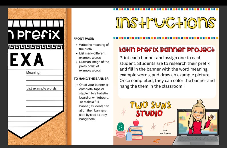 49 Latin Prefixes, Banner Project for Latin Prefixes, Latin Curriculum ...