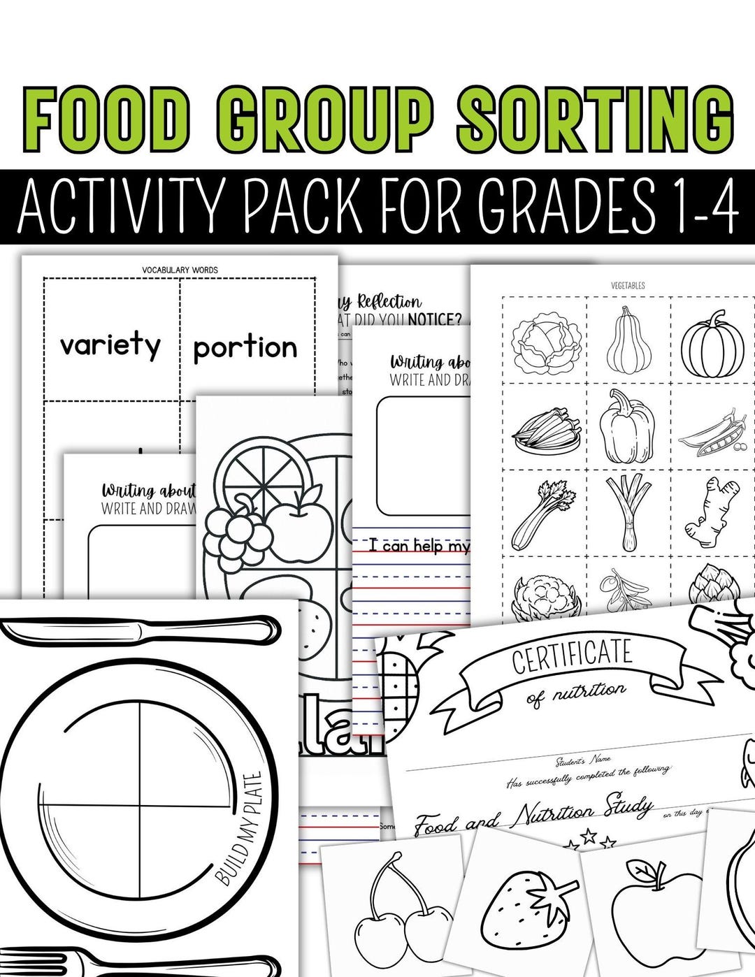 Healthy Eating & Food Group Sorting Activities | Nutrition Unit ...