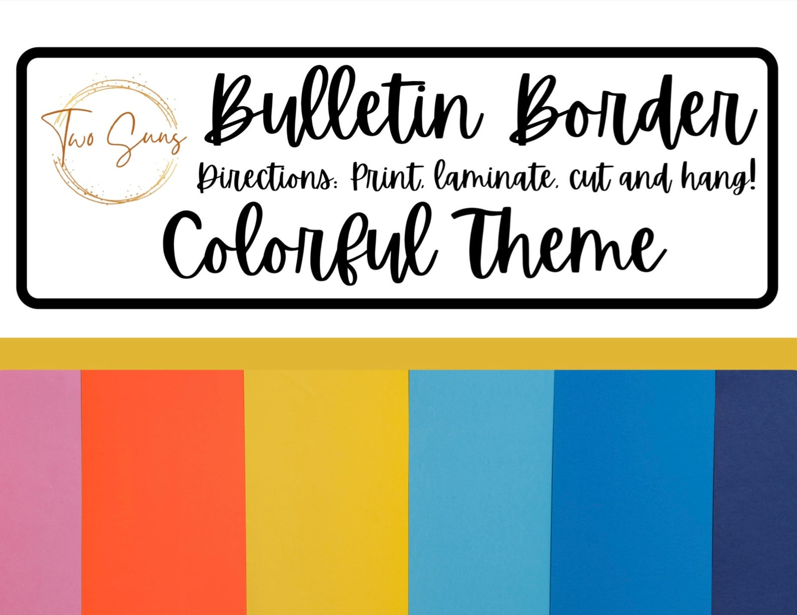 Printable Classroom Bulletin Board Border: Colorful Decor (PDF) - Etsy