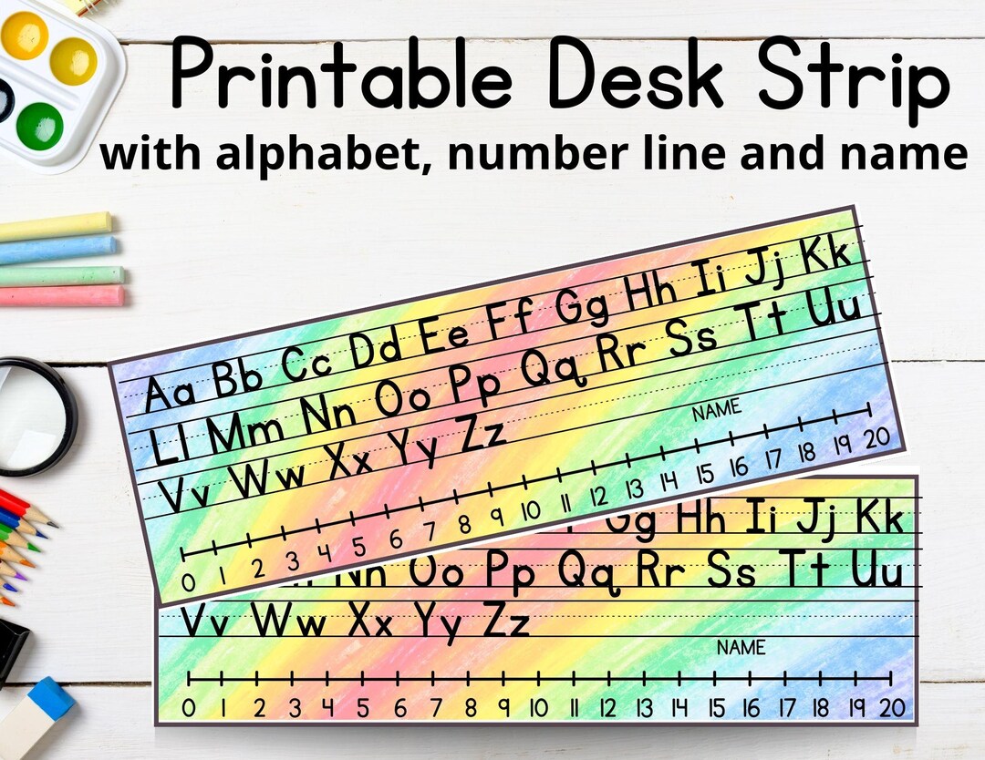 Rainbow Alphabet Desk Strip: Classroom Decor (printable PDF) - Etsy